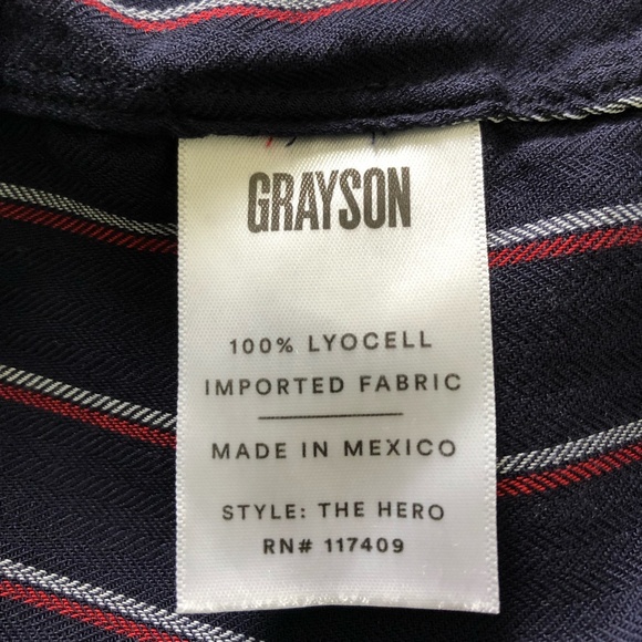 Grayson | Tops | Grayson The Hero Button Down Shirt In Navy Blue With ...